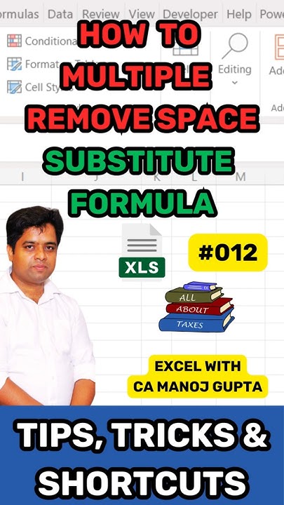 How to remove space in excel #excel #excelfunctions #exceltips #exceltricks #excelshortcuts ...