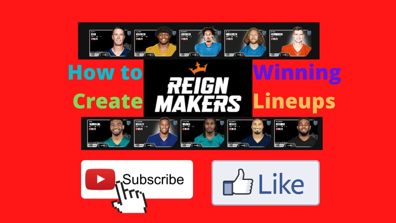 Draftkings Reignmakers Lineup Tips! - YouTube