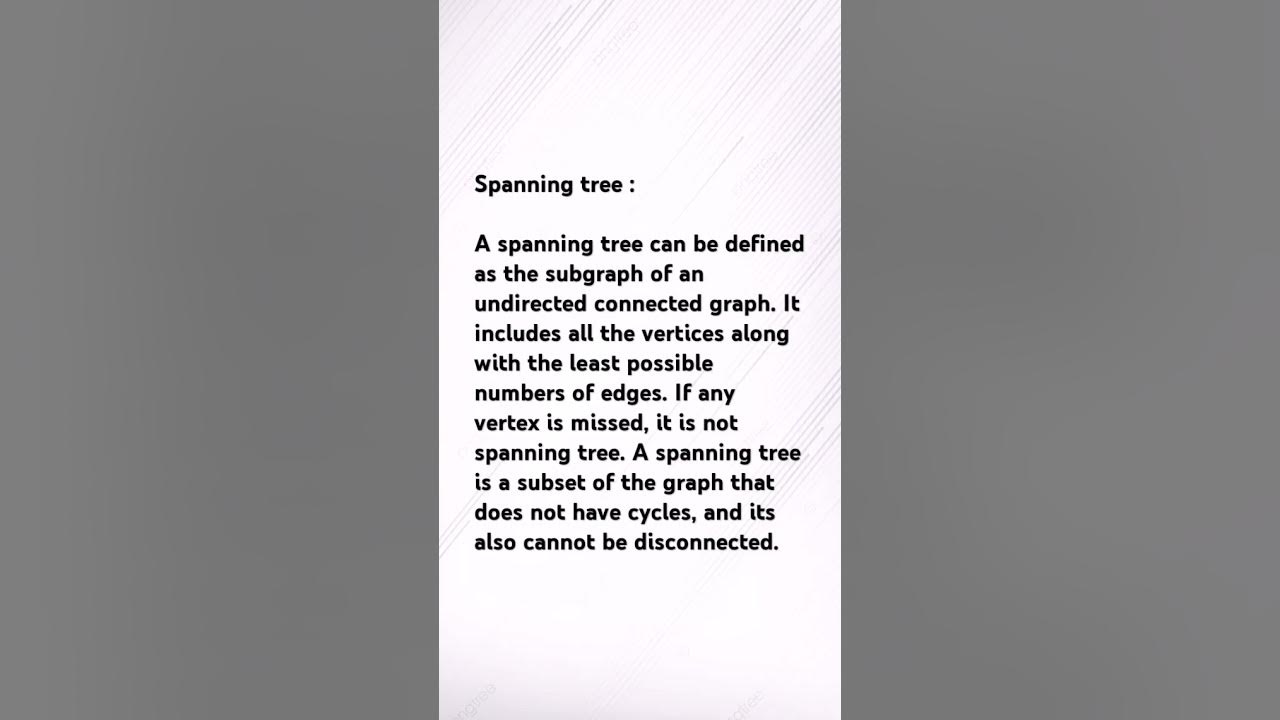Spanning Tree In Data Structure Youtubeshorts Viralvideo Viral Datastructures Short