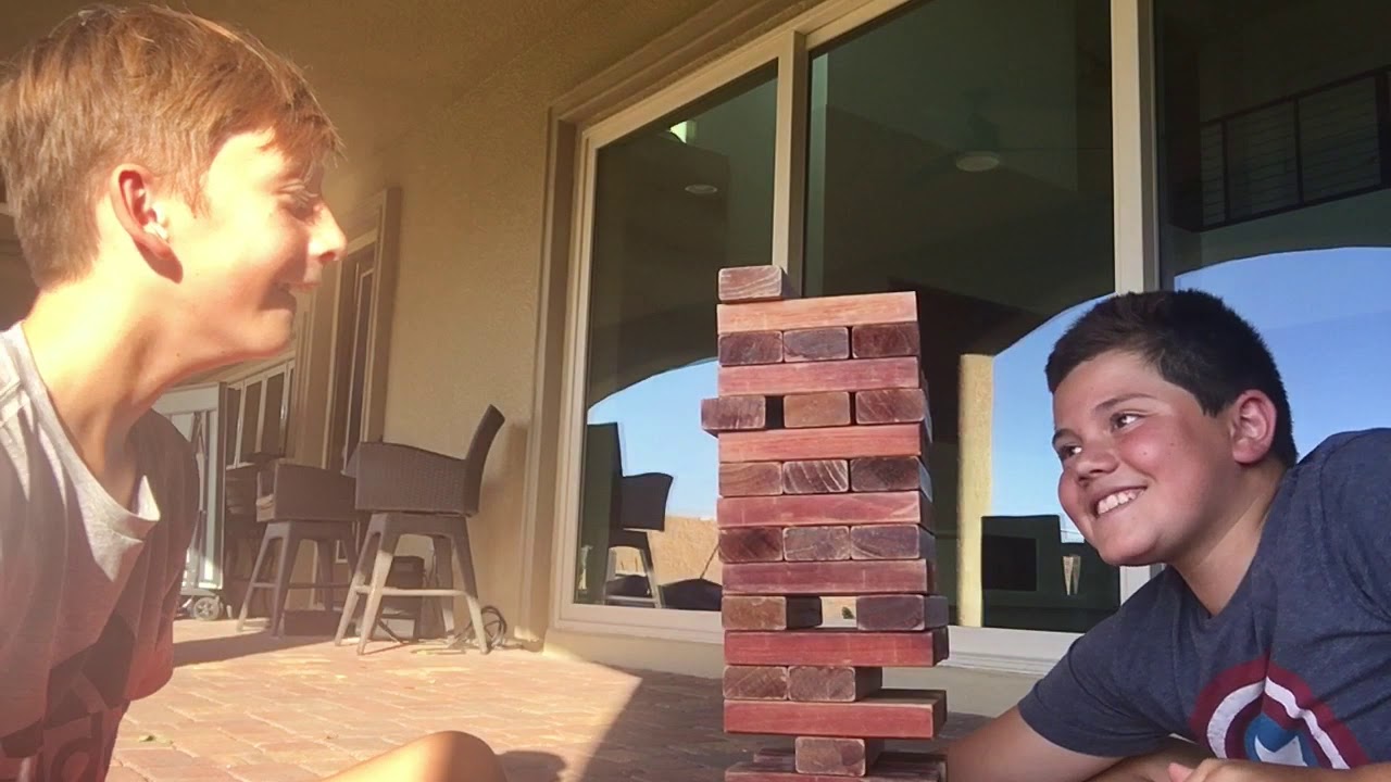 Playing Jenga with austin - YouTube