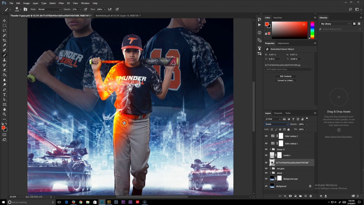 Baseball Photoshop Composite // Speed Retouch - YouTube