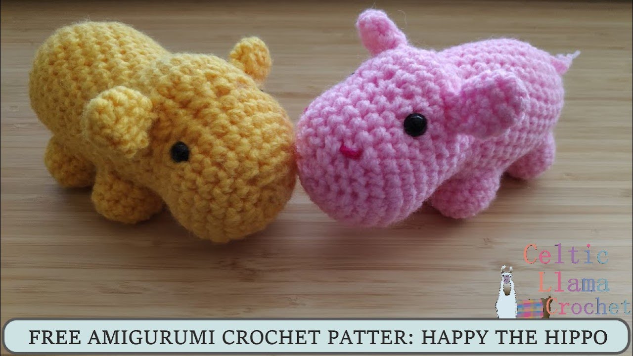 Free Amigurumi Crochet Pattern: Happy the Hippo - YouTube