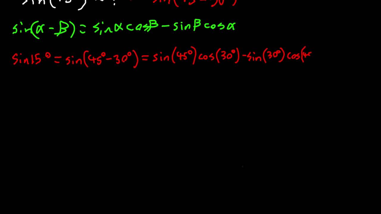 Trig Angle Subtraction Example 1 - YouTube