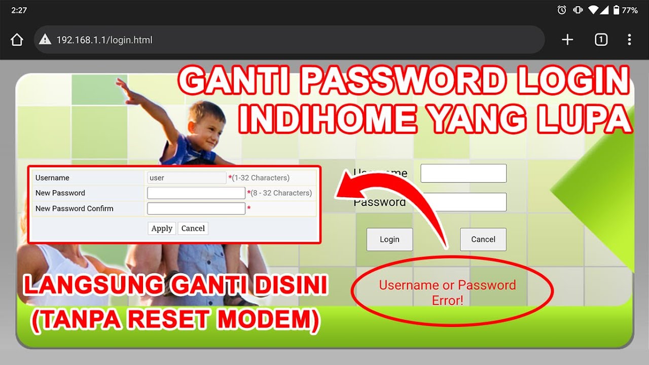 Ganti Password Login IndiHome yang Lupa || Tanpa Reset Modem - YouTube