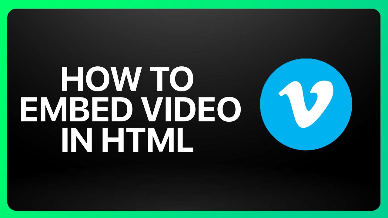 How To Embed Vimeo Video In To Html Tutorial - YouTube