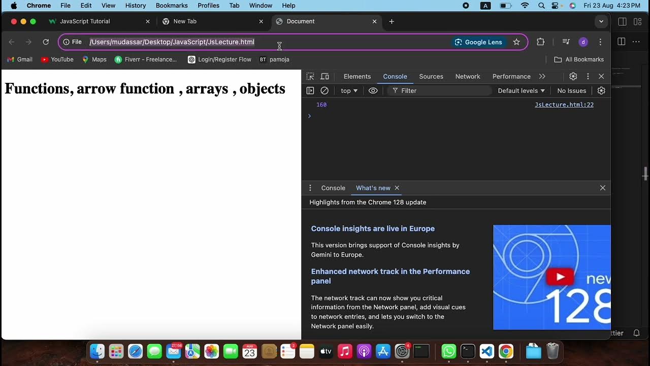 Function , arrow Function if else js Lecture 4 - YouTube
