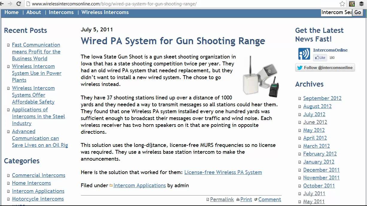 Wireless PA System for Gun Shooting Range - 888-298-9489 - YouTube