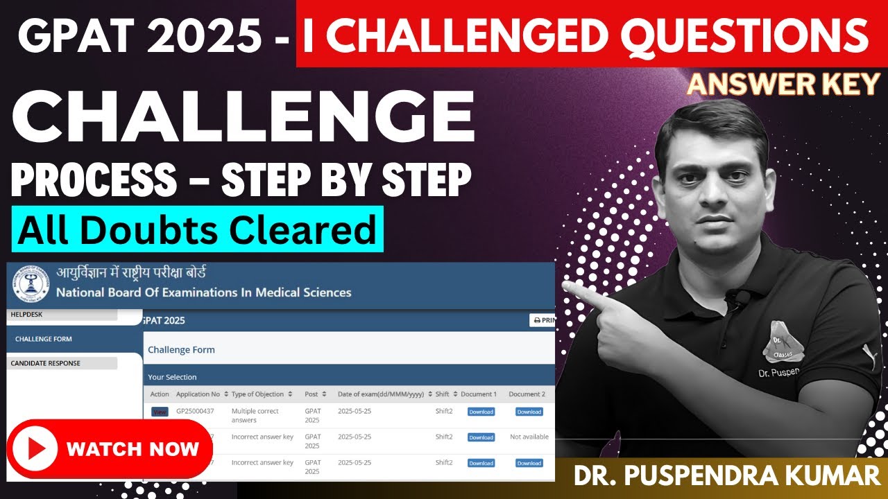 Challenged Questions for GPAT 2025 | Step by Step Challenging Process ...