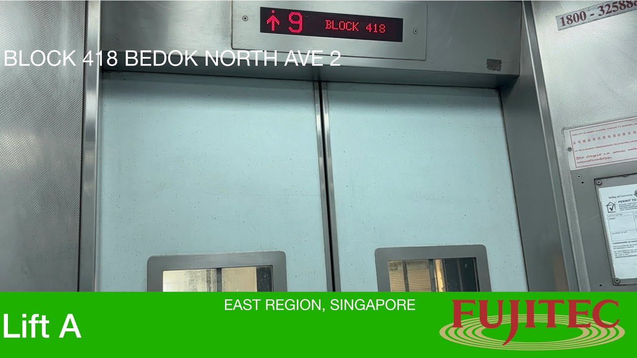 HDB Block 418 Bedok North || Fujitec Elevator (Lift A) - YouTube