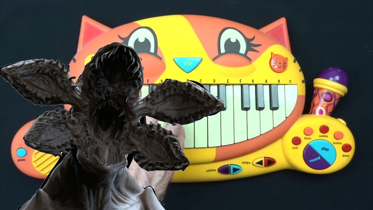 STRANGER THINGS - DEMOGORGON THEME ON A CAT PIANO AND A DRUM CALCULATOR ...