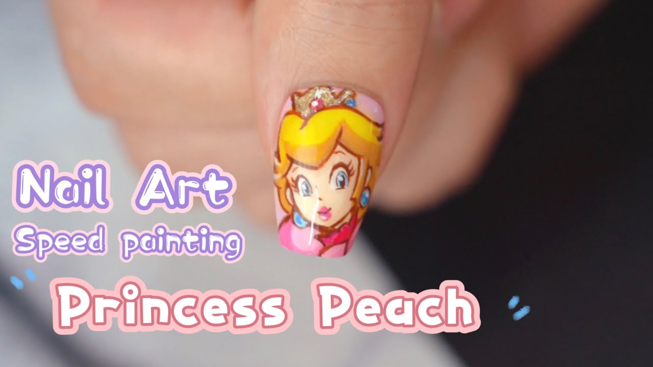Princess Peach Nail Art Speed Painting/ The Super Mario Bros - YouTube