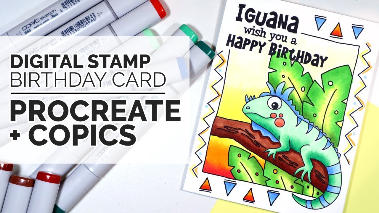 DIGITAL STAMP BIRTHDAY Card In PROCREATE With COPIC Colouring YouTube DIGITAL STAMP BIRTHDAY Card In PROCREATE With COPIC Colouring YouTube