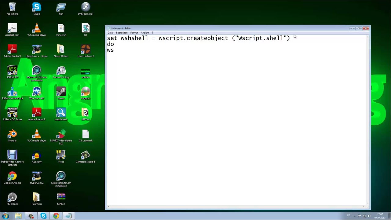 Troll Virus VBS Tutorial "Capslock Troll" - YouTube