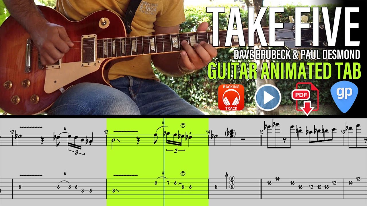 Dave Brubeck - Take Five - Tab Tutorial - Guitar Lesson - How to Play ...
