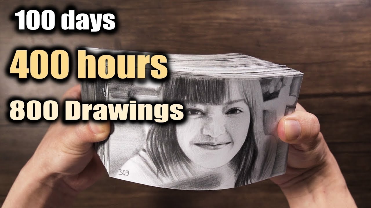 100 DAYS of Drawing LISA FLIPBOOK - DP ART DRAWING - YouTube
