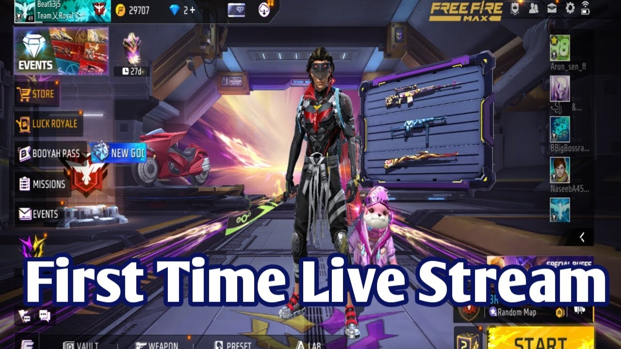 First Time Live Stream Free Fire Max Game - YouTube