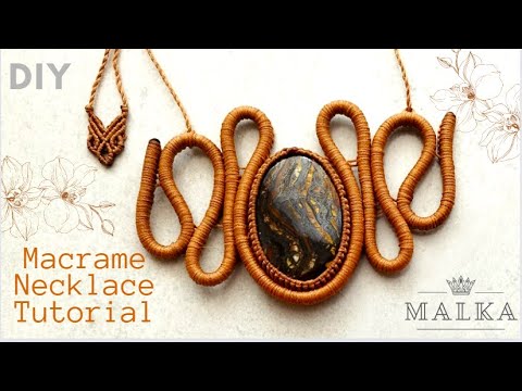 Macrame Tutorial | Special Micro Macrame Necklace | How to make jewelry with stone at home | DIY ...