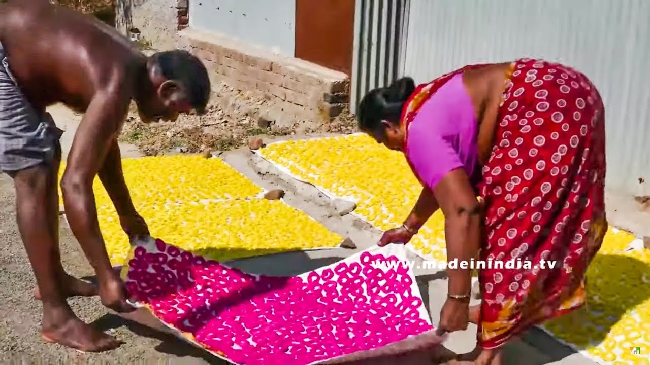 COLORFUL PAPAD MAKING | MAKING OF PAPAD | STREET FOOD IN INDIA | Made ...