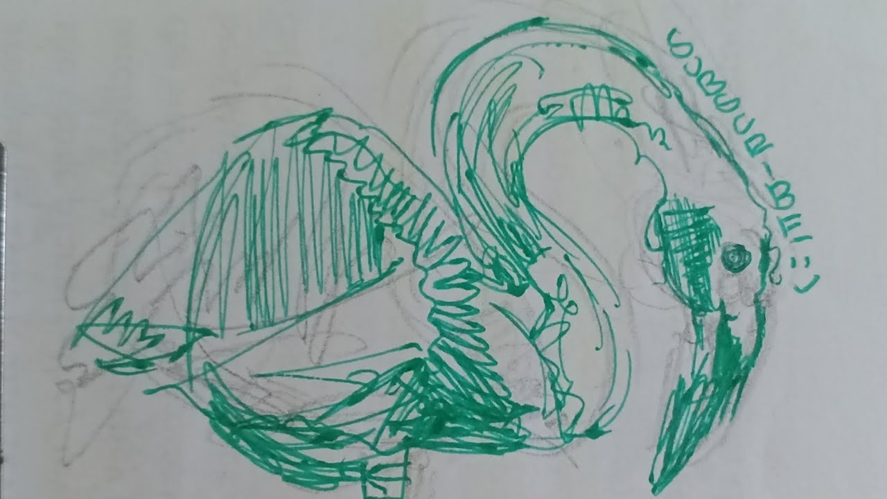 Minute sketch No. 27: 4 landscape flamingo drawing - YouTube