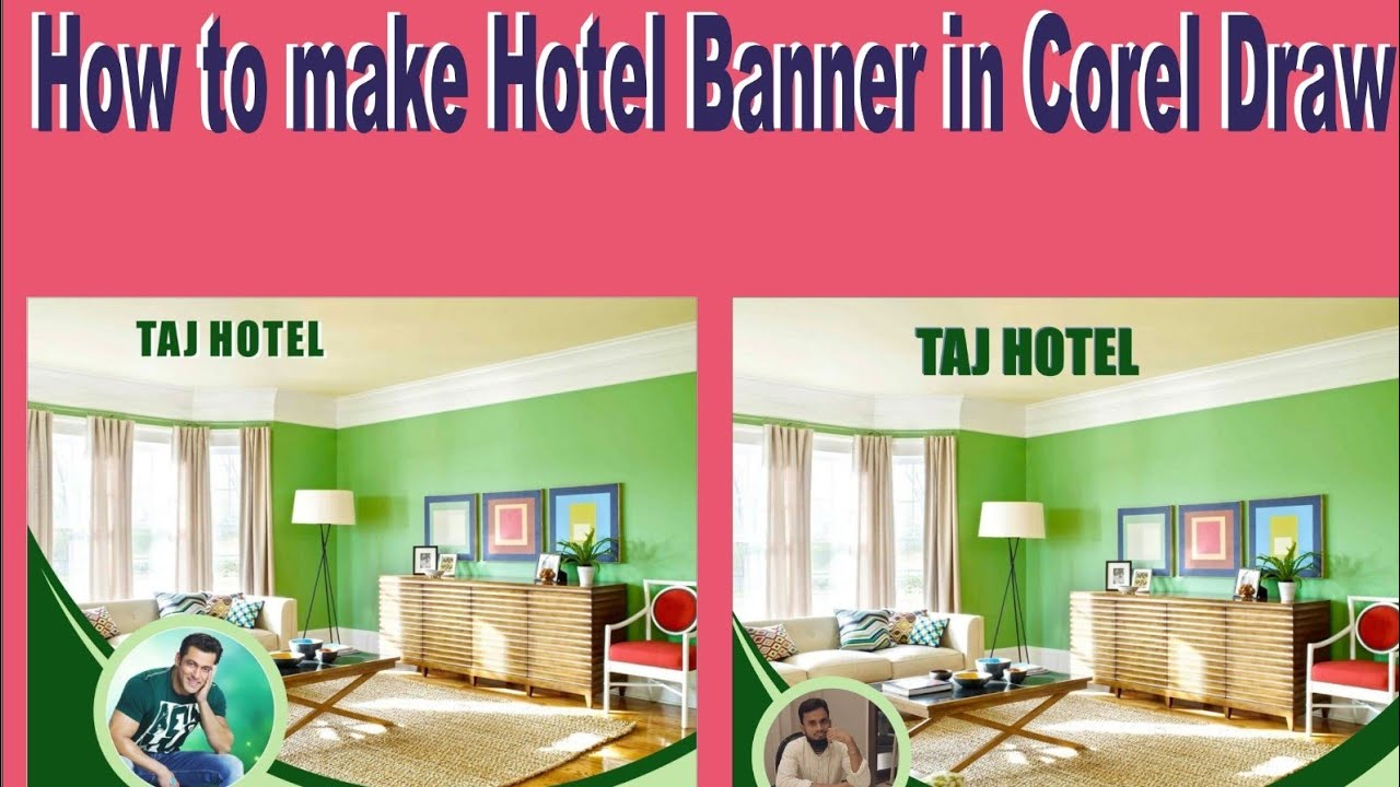 how to make hotel banner in corel draw | hotel ka poster kaise banaye ...