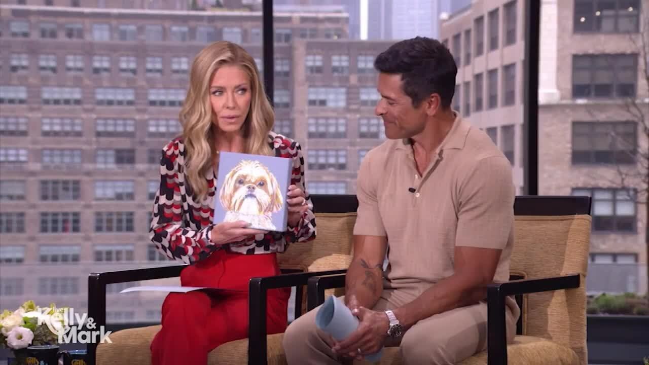 Bryce Dallas Howard Painted a Portrait of Kelly and Mark's Dog Chewie ...
