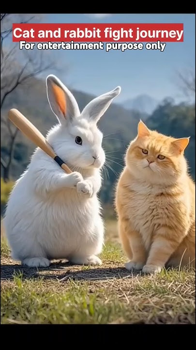 Cat and rabbit fight journey #short #aivideo - YouTube