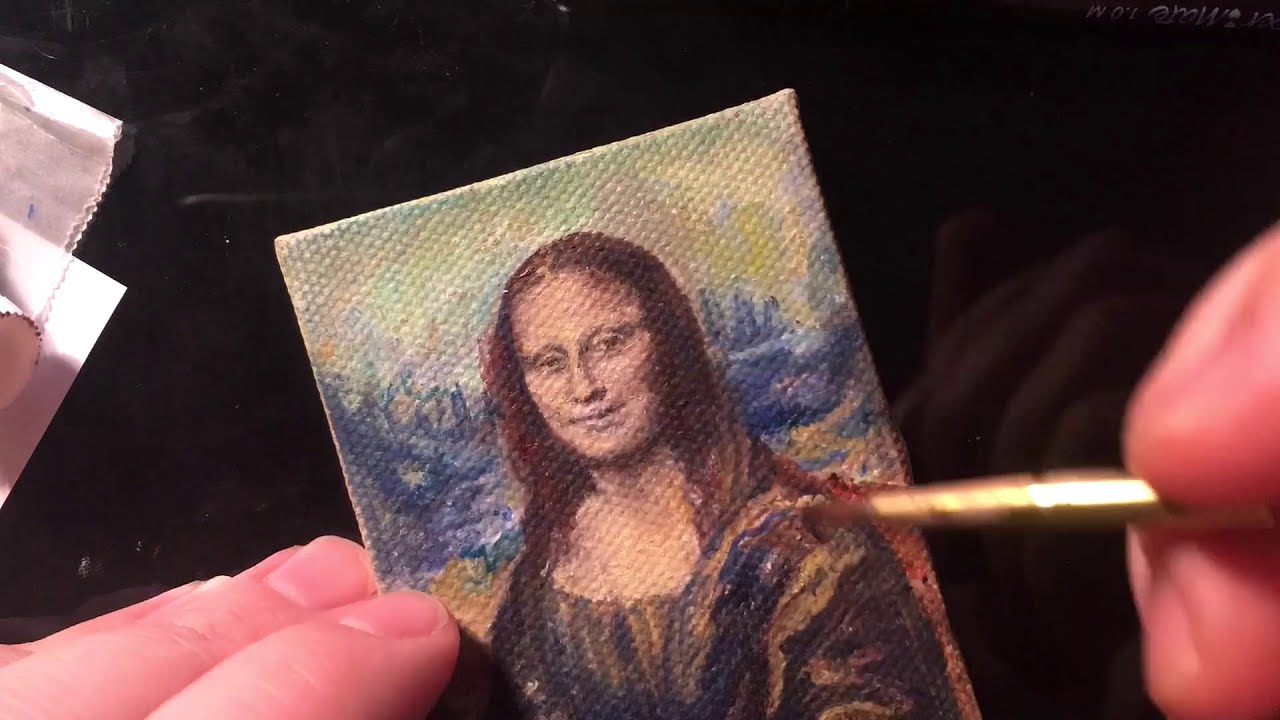 Mona Lisa Miniature Oil Painting - (Speed Paint) - YouTube