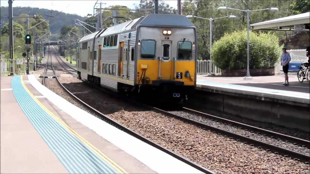CityRail K-Set K3 Silver Suburban Train arrives at Fassifern Railway ...