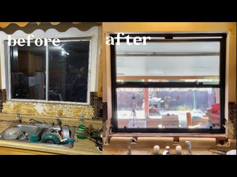 HOW TO ENLARGE A KITCHEN WINDOW. CONVERT HORIZONTAL SLIDER TO VERTICAL ...