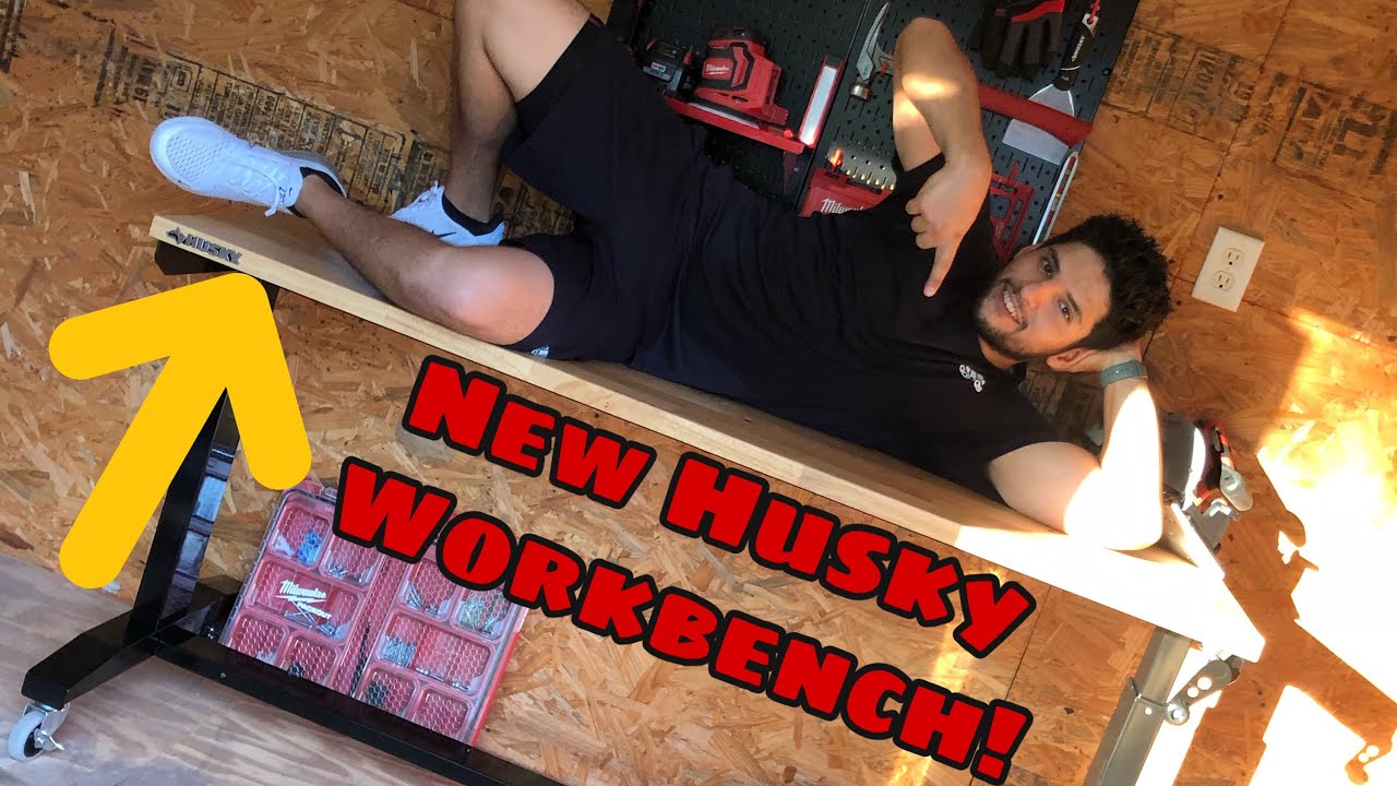 Husky 62in. Adjustable Height Workbench Table - Assemble! - YouTube