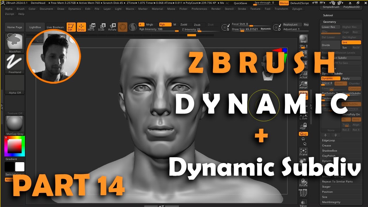 Zbrush - Curso de iniciacion "Dynamic Subdiv" Part 14 - YouTube