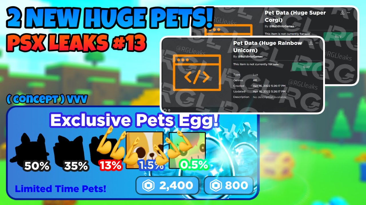 🦄 2 NEW HUGE PETS! | PSX Leaks #13 - YouTube