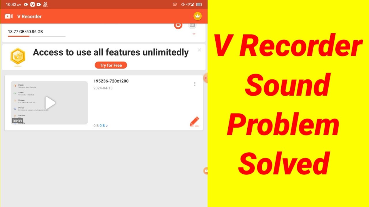 v recorder sound problem | v recorder no sound problem - YouTube