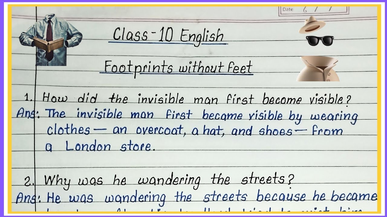Footprints without feet question answer | class 10 english chapter 5 ...