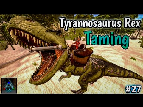 Taming a T-Rex!! Ark mobile EP - 27 - YouTube