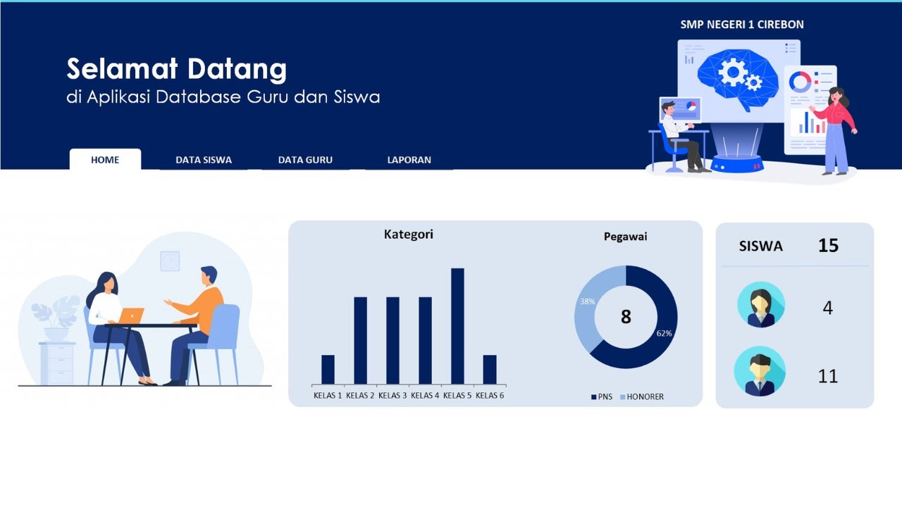 DASHBOARD EXCEL DATA GURU DAN SISWA - YouTube