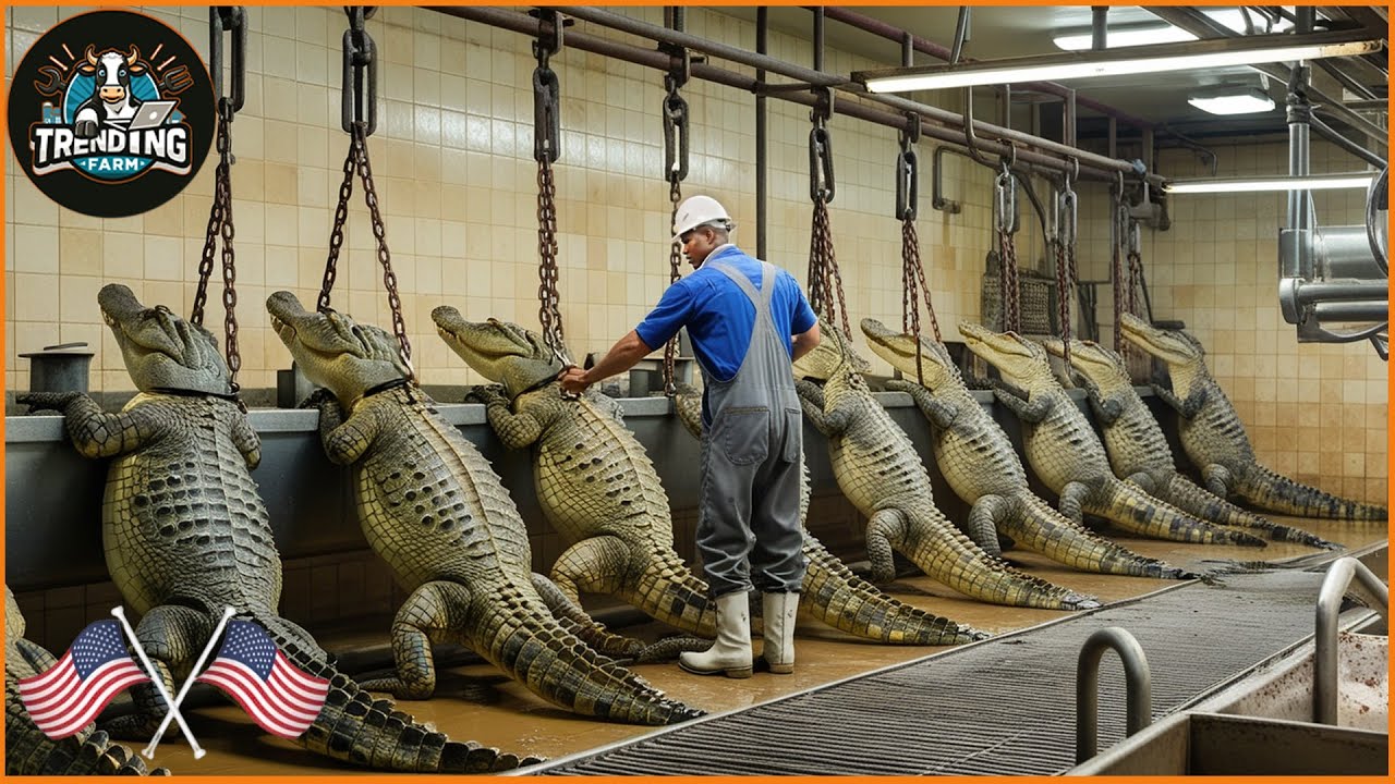 How Farming Millions of Crocodiles for Meat and Skin in China - Crocodile Farm Harvest ...