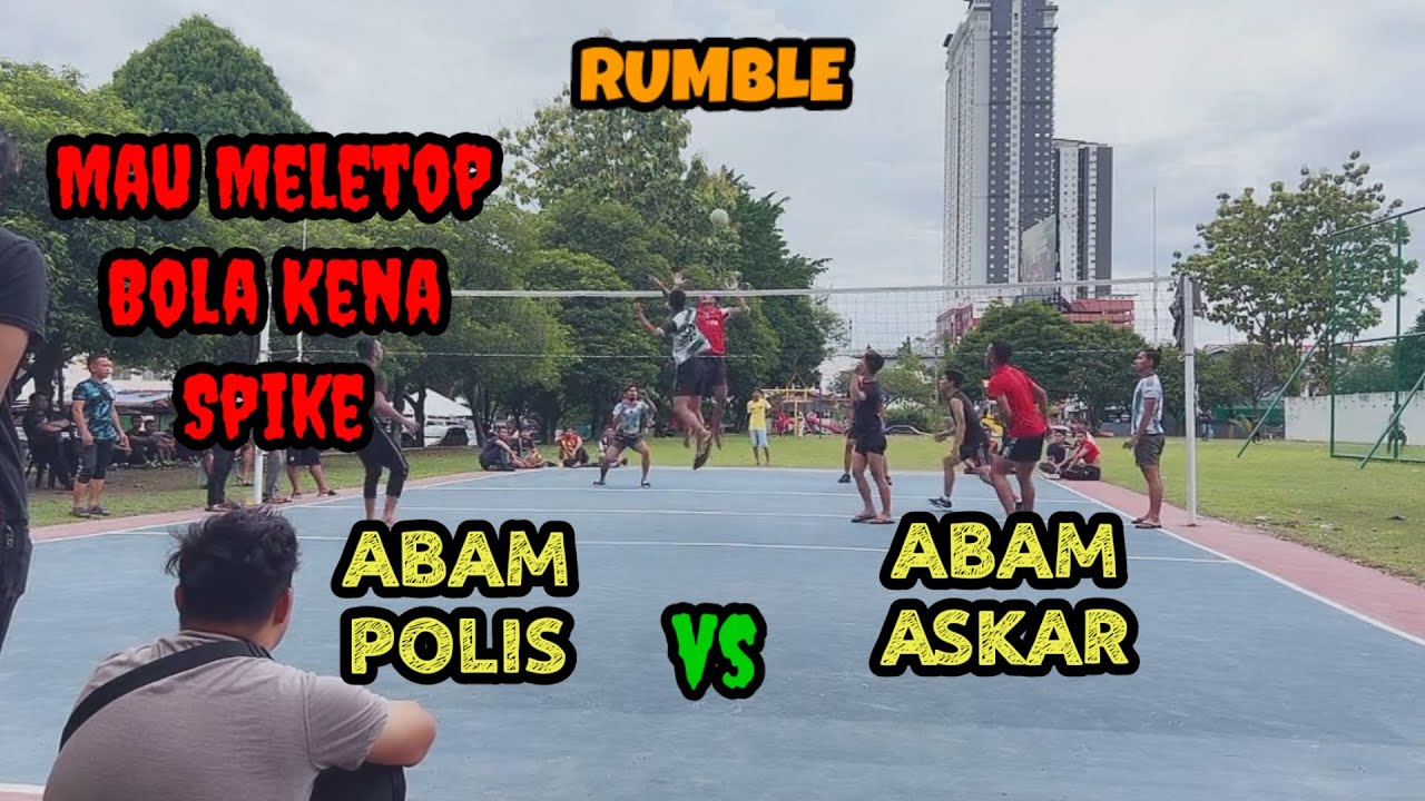 Mau Meletop Bola Kena Spike!!! Abam Polis vs Abam Askar, Court Volleyball Pandan Jaya KL - YouTube
