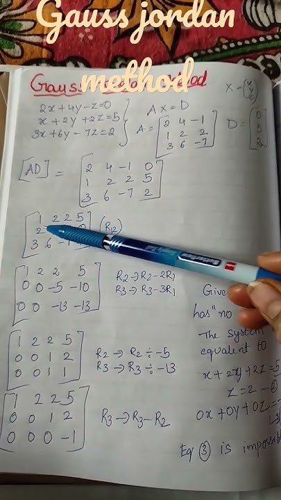 Gauss jordan method - YouTube