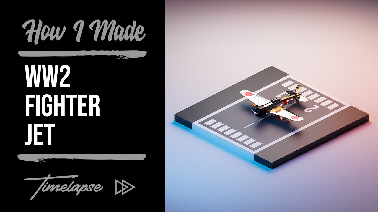 WW2 Fighter Jet - Blender 2.8 Low Poly 3D Isometric Timelapse ! - YouTube