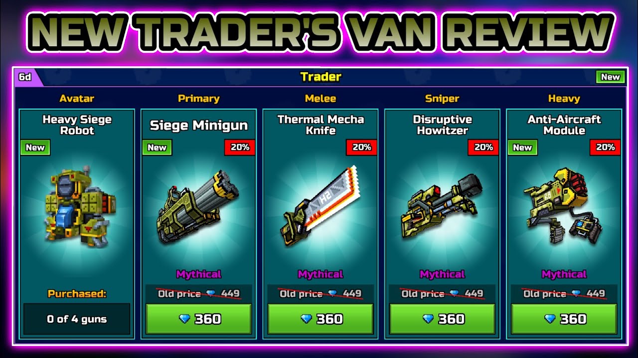 Trader's Van (Disruptive howitzer, siege minigun, thermal Mecha knife, anti aircraft) - Pixel ...