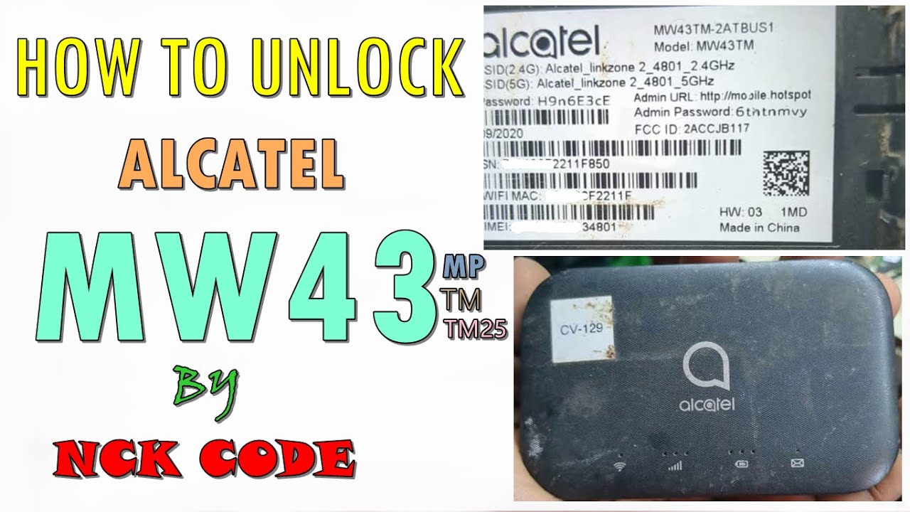 How to unlock Alcatel Linkzone MW43 by NCK Code - YouTube