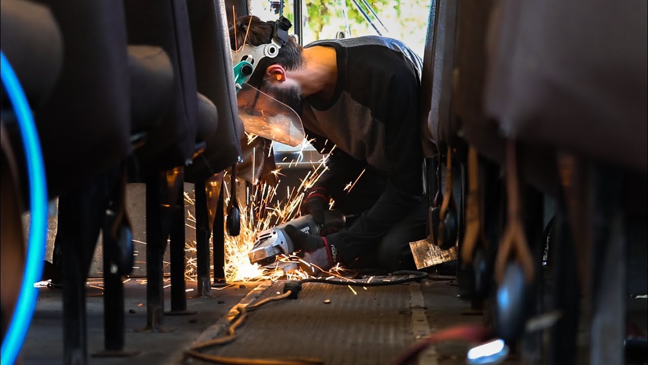 How to Remove Passenger Seats in a School Bus // Skoolie Conversion ...