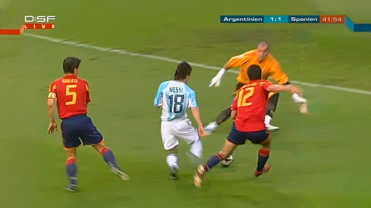 Messi Amazing Goal vs Spain (U-20 World Cup) 2005 English Commentary ...