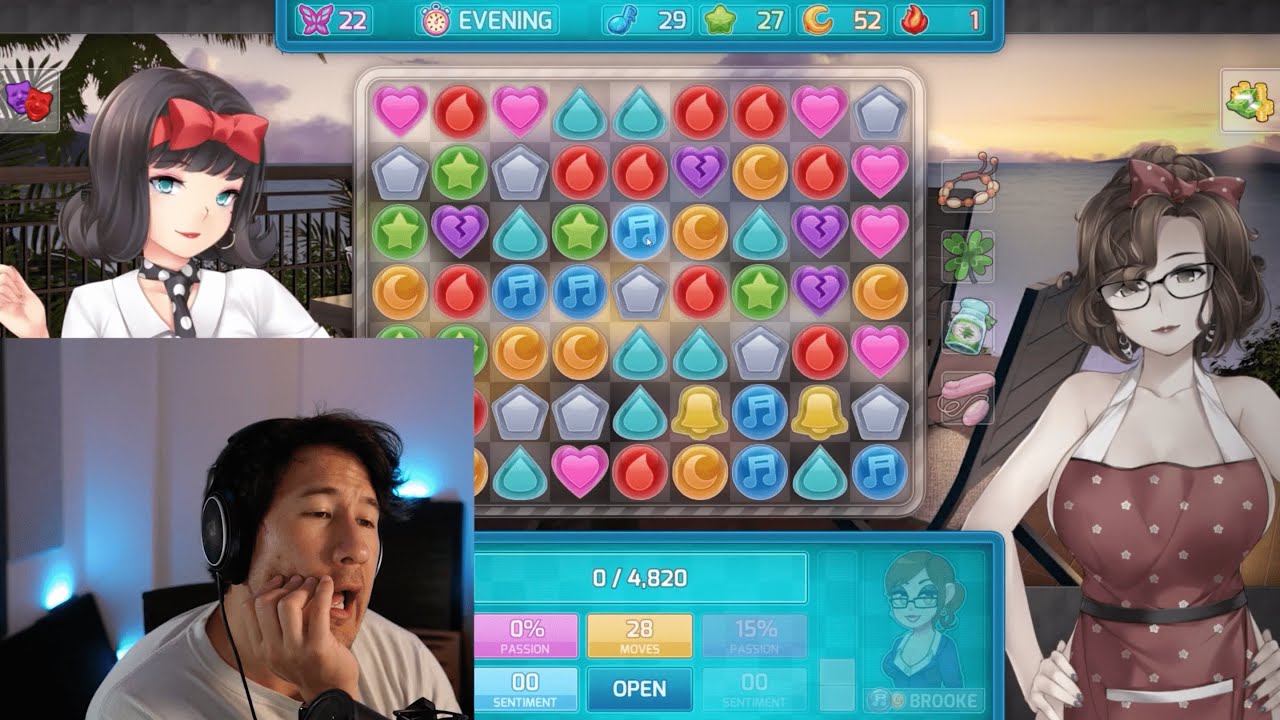 Markiplier Boredly Singing Soprano While Playing HuniePop 2 - YouTube
