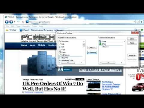 Basic Internet Explorer 8 Customization - YouTube