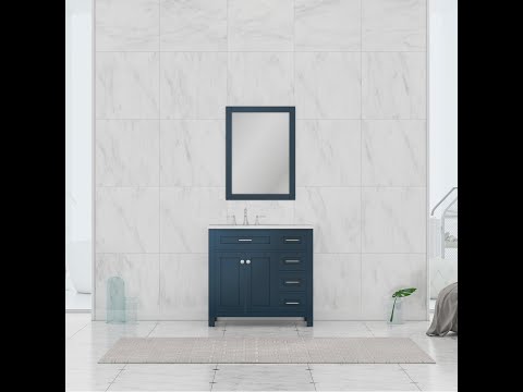 Alya Bath - Norwalk 36 Inch Bathroom Vanity with Drawers in Blue