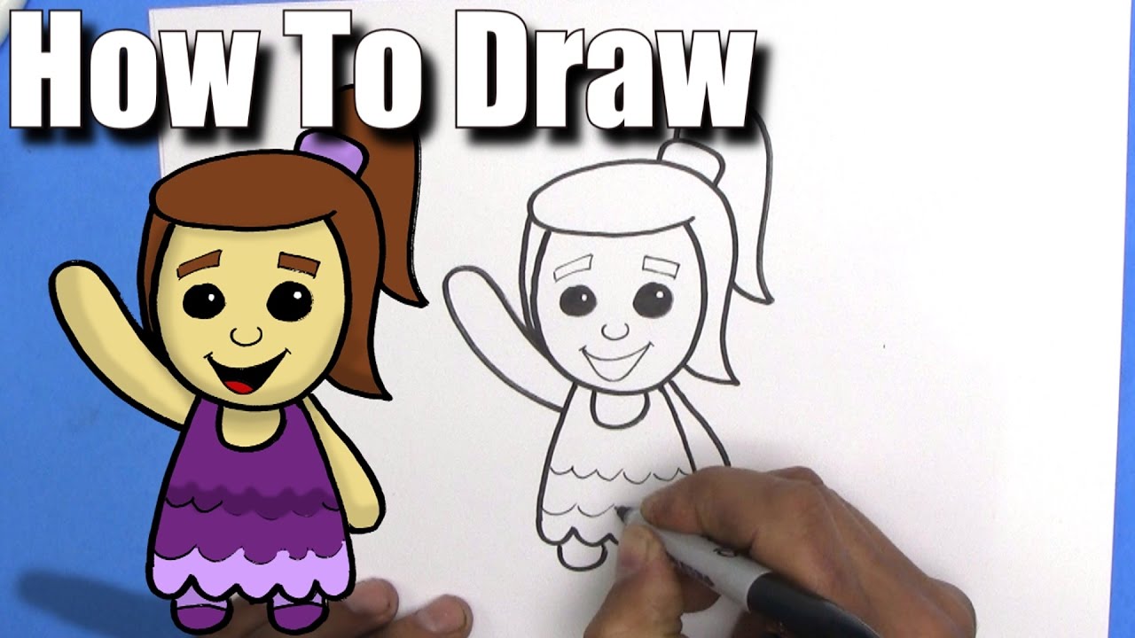 How To Draw Annie from Hooplakidz - EASY - Step By Step - YouTube