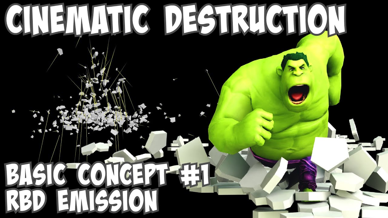 Cinematic Destruction Basic Concept #1 RBD Emission (Rigid Body Dynamics) - YouTube