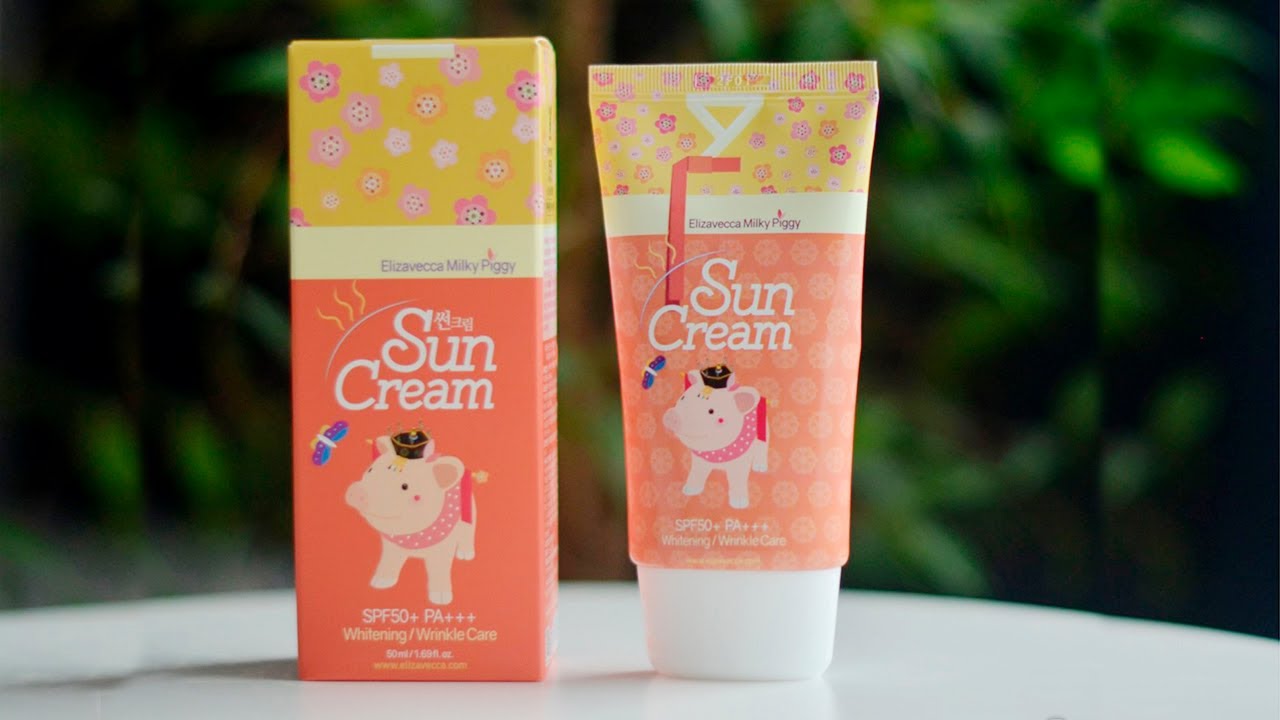 Солнцезащитный крем Elizavecca Milky Piggy Sun Cream SPF50 - распаковка ...